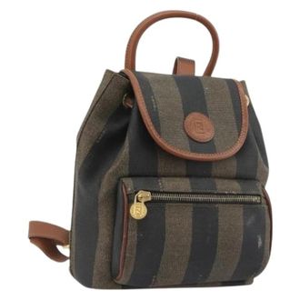 Fendi Sac &agrave; dos Pre-owned Pequin Canvas - Femme - Pre-owned - Brun - Taille: ONE Size