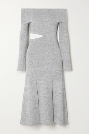 Proenza Schouler Schulterfreies Maxikleid Aus Stretch-strick Mit Cut-out - Grau