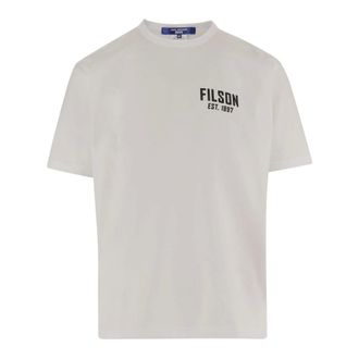 Junya Watanabe Homme, Tops, Blanc, Taille: S T-shirt en coton avec logo