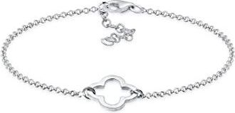 Elli Femme Précieux Bijoux Bracelets Thème Trèfle Quatre Feuilles Porte-Bonheur Argent 925 Argenté Longueur 18 cm