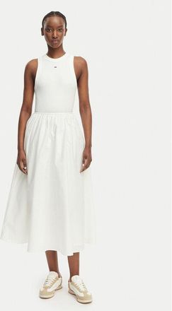 Tommy Jeans Sommerkleid DW0DW22593 Creme Regular Fit