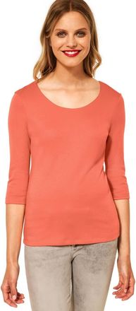 Street One Damen 3116816 Basic T-Shirt Mit 3/4 Arm, Racing Red, 38 EU
