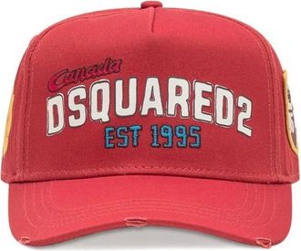 Dsquared2 Caps & M&uuml;tzen - Baseball Cap With Distressed Edges - Gr. ONE SIZE - in Rot - f&uuml;r Damen