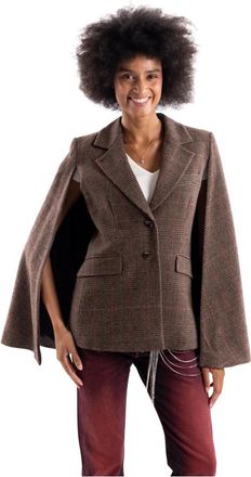 Marella Tartan Cape-Effekt Jacke - - Jackets - Damen - Braun - M