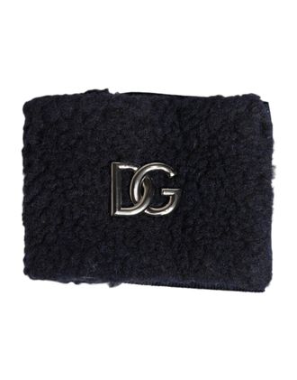 Dolce & Gabbana Black Polyester Logo Plaque Men One Size Wristband 05+pa+pl Accessory