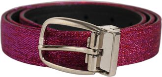 Dolce & Gabbana Glitter Leather Belt - Pink
