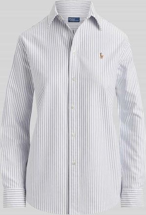 Polo Ralph Lauren Relaxed Fit Hemdbluse aus reiner Baumwolle mit Logo-Stitching