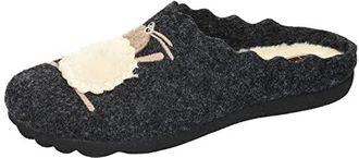 Manitu Femme Chaussons pour la Maison, Noir, 42 EU