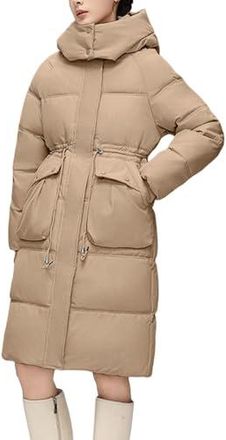 Generic Veste Interieur Femme Doudoune Capuche Femme Manteau Long à Capuche Pour Veste Matelassée Légère Et Chaude Avec Fermeture Éclair Intégrale Et Manteau 