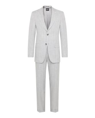 HUGO BOSS Einreihiger Anzug aus einem Baumwolle-Schurwolle-Mix mit Nadelstreifen in