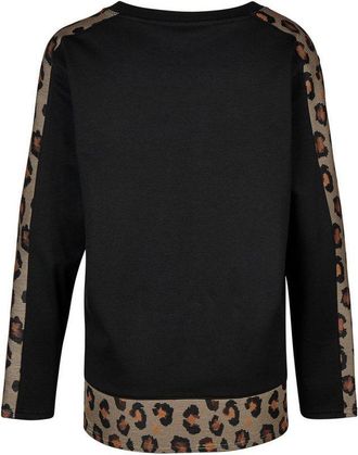 Doris Streich Sweatshirt (1-tlg) mit Leo-Patch und Pl&auml;ttchen-Motiv