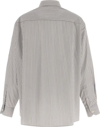 Prada Striped Cotton Poplin Shirt - Grey