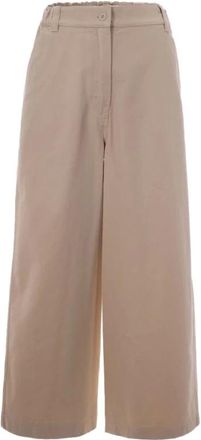 Max Mara Femme, Pantalons, Beige, Taille: 44 FR Dariete Cotton Drill Pantalons