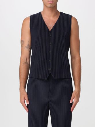 Homme Pliss&eacute; Issey Miyake Gilet de costume pliss&eacute; Homme Pliss&eacute; Issey Miyake coupe slim &agrave; encolure en V