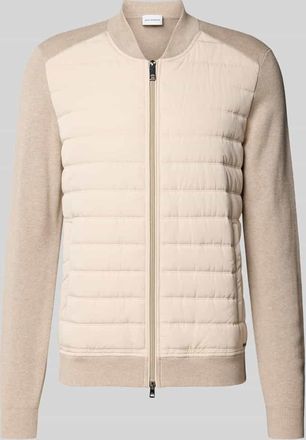 Roy Robson Strickjacke mit Stehkragen und Steppn&auml;hten