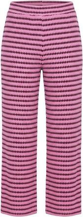 STUDIO UNTOLD Schlupfhose Hose Wide Legs Struktur Muster Elastikbund