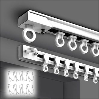 Generic Selbstklebende Vorhangschiene, Ohne Bohren, Gardinenschiene F&uuml;r Decke Oder Wand, 50-600 cm Gardinenstange Schienensystem f&uuml;r Fenster, Schr&auml;nke und Woh