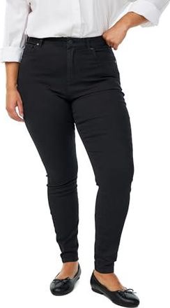 Zizzi Amy Super Slim Jean taille haute pour femme Taille 42-60, Noir, 50W / 30L