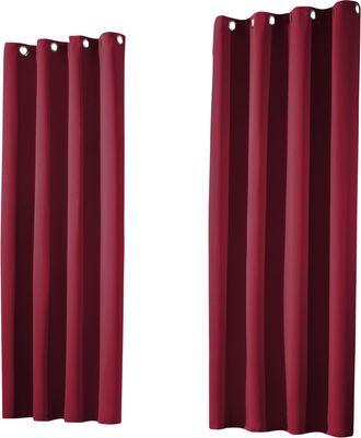 Heimtexland Verdunklungsgardine Thermovorhang Ösenschal Blickdicht Bordeaux HxB 245x135 cm - ÖKOTEX geprüft - GESUND WOHNEN - Licht- Schall- Wärme- und Kälteisoli