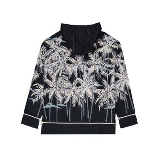 Palm Angels Mens Black Cotton Pattern Shirt