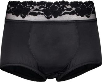 Dolce & Gabbana Femme, Sous-v&ecirc;tements, Noir, Taille: 42 FR Culottes taille haute en satin et dentelle