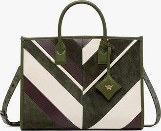 MCM M&uuml;nchen Tote aus Mega Fischgr&auml;tmuster-Wildleder