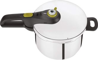 T-fal P2530737 Secure 5 Neo Schnellkochtopf | 6 L | 2-Stufen-Garregler | hochwertiger | Silber/Grün