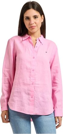 Tommy Hilfiger Femme, Blouses et Chemises, Rose, Taille: 40 FR Chemise Coupe D&eacute;contract&eacute;e