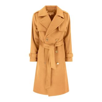 Michael Kors Manteau ceintur&eacute; en m&eacute;lange de laine - Femme - Manteaux - Brun - Taille: 42 FR