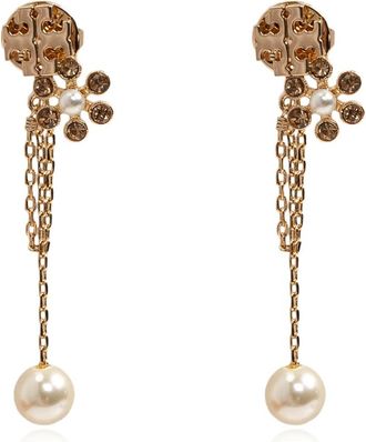 Tory Burch Femme, Accessoires, Jaune, Taille: ONE Size Boucles doreilles Logo