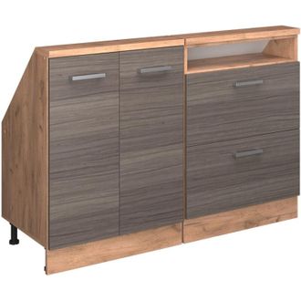 Vicco Ensembles de meuble de rangement sous pente Rion, gris noble/ch&ecirc;ne dor&eacute;, Lot de 2, Vicco