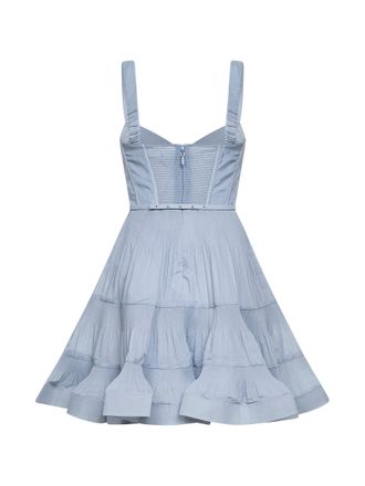 Zimmermann Pleated Bustier Mini Dress - Blue