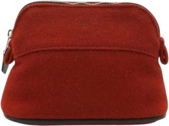 Herm&egrave;s Pre-owned Bolide Pouch 16 Felt Leather Red | Black - Femme - Pre-owned - Rouge - Taille: ONE Size
