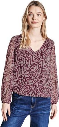 Street One A345328 Chemisier en Mousseline avec Fronces, Rouge mûre, 44 Femmes