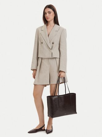 Calvin Klein Handtasche Calvin Klein Foil Logo Glossy Tote W/ Pouch LV04F3537G Braun
