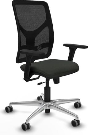 Piqueras y Crespo Schreibtischstuhl aus Netzstoff mit schwarzen Armlehnen, h&ouml;henverstellbare Lendenwirbelst&uuml;tze, ausgestattet mit Syncro/Traslack und Schneideschaum, mi