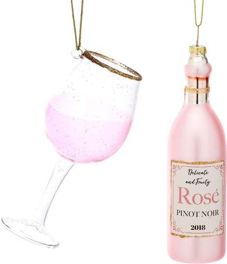 Sass & Belle Weihnachtskugeln in Ros&eacute;- und Glasform, 2 St&uuml;ck
