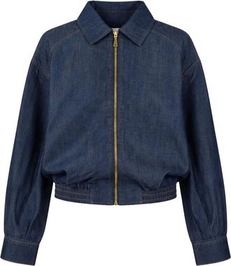 Twinset Femme, Vestes, Bleu, Taille: 42 FR Veste Courte en Chambray