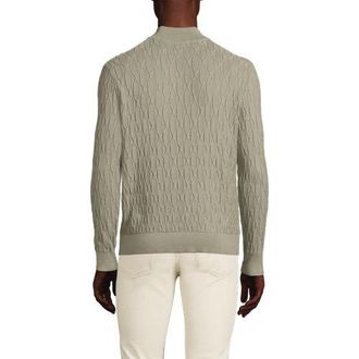 Lands End Pullover aus Baumwoll-Strukturstrick mit Troyer-Kragen, Herren, Gr&ouml;&szlig;e:56-58 regular, Sonstige, Baumwolle, by Lands End