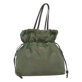 Prada Pre-owned Nylon sacs-prada - Femme - Pre-owned - Vert - Taille: ONE Size