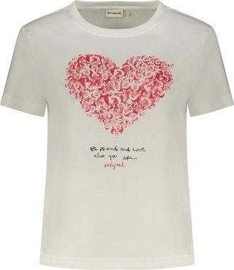 Desigual Femme, Tops, Blanc, Taille: 36 FR TS Cor T-Shirt