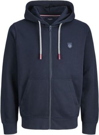 Jack & Jones Jack & Jones Zip Hood Jprbluronaldo Prau25 Sweat zippé à Capuche, Bleu foncé, M Homme