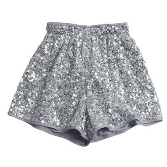 Generic RUITOTP Short &agrave; Paillettes Femme Sequin Shorts &Eacute;lastique Taille Haute Scintillant Nuit Pantalon d&eacute;t&eacute; Brillant de Danse Imprim&eacute; L&eacute;opard Hot Pants pour 