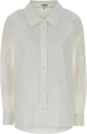 Loewe Femme, Blouses et Chemises, Blanc, Taille: 38 FR Chemise Oversize en Popeline de Coton