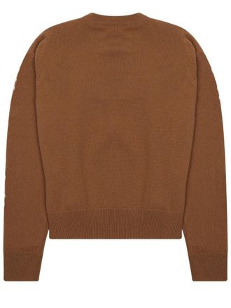 Celine Wool & Cashmere Blend with Logo Sweater - Brown