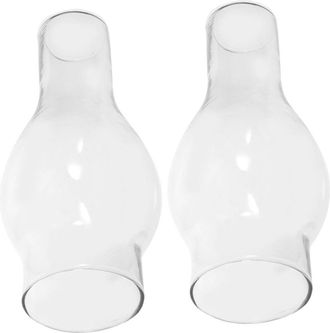 DOITOOL 2 St&uuml;ck Glas Lampenschirm Vintage &Ouml;l lampen Ersatzglas Hitzebest&auml;ndig f&uuml;r Petroleumlampe Retro Stil Robust und Verschlei&szlig;fest f&uuml;r Alte Kerosinlampen