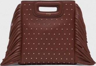 Maje Sac M Mini En Cuir Et Studs - Marron - Maje