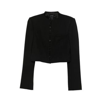 Tom Ford Mandarin Kragen Jacke - - Jackets - Damen - Schwarzk - XS