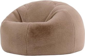 Icon Brand Kingston Kunstfell Sitzsack, Mokkabraun, Sitzsack Erwachsene mit F&uuml;llung, Bean Bag, Flauschig Sessel, Lounge Sessel, Lounge Stuhl, Schlafzimmer, Wohnz