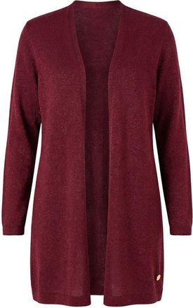 Ulla Popken Strickjacke Long-Strickjacke Glitzereffekt Stehkragen Langarm